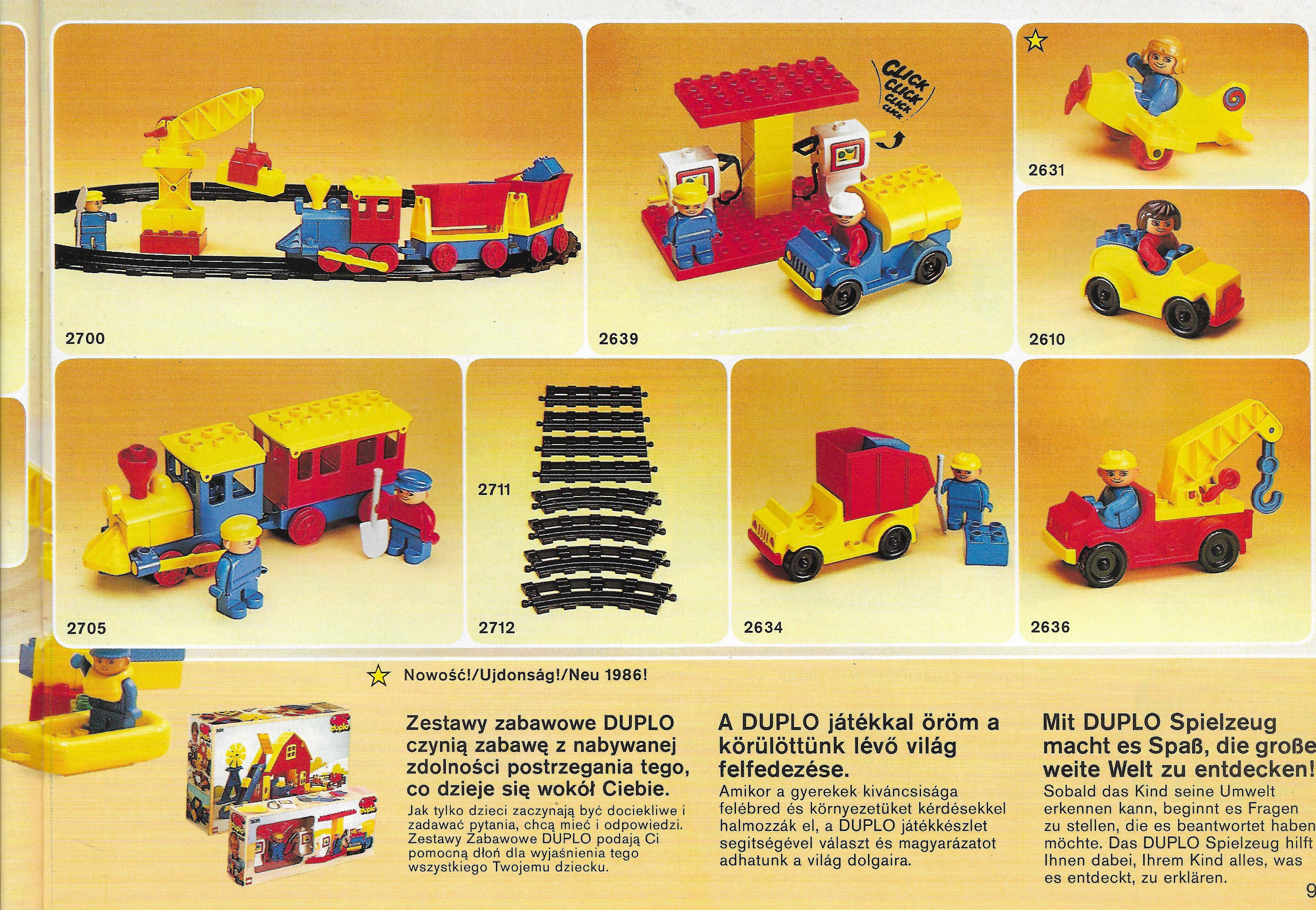 1986-os háromnyelvű (közte magyar) Lego katalógus - Játékok a Polcról
