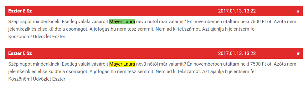 MAYER LAURA EDDA CSALÓ (SZEGED) #001 - Mayer Laura Edda Csaló (Szeged)