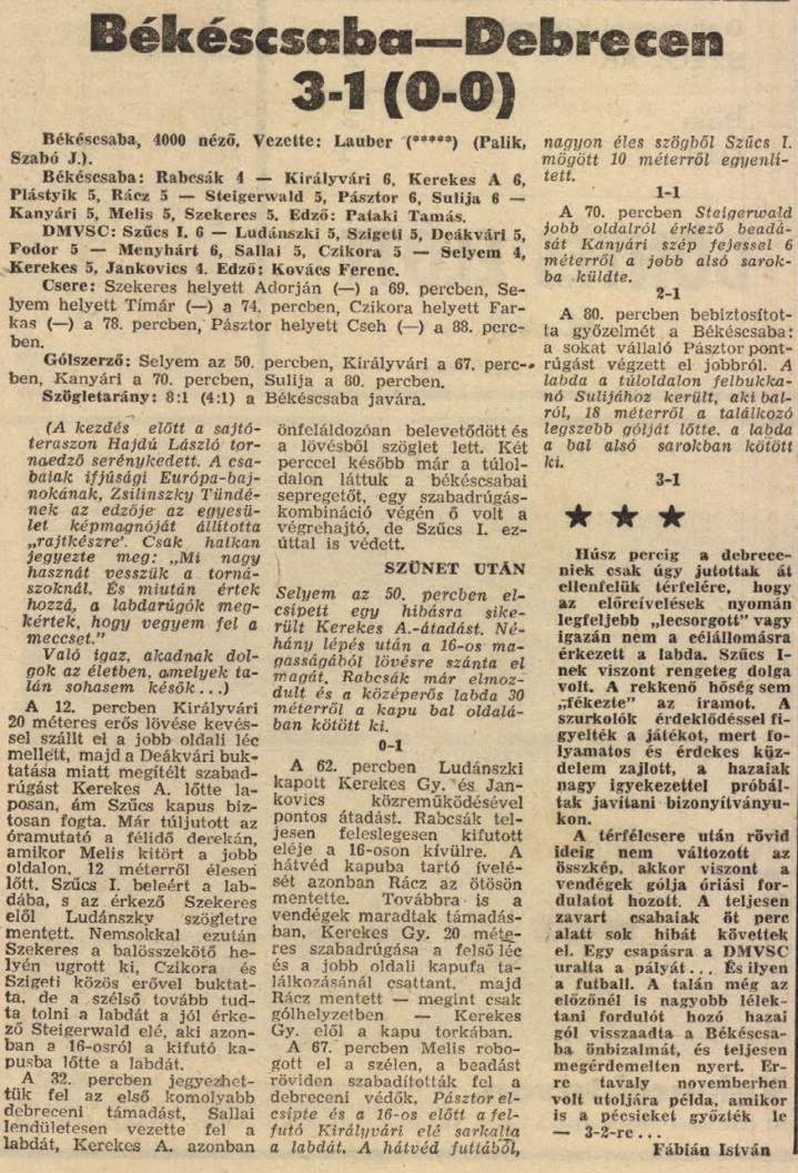 Időkapszula: NB I. 1982/83 25. forduló - Válogatott okosságok